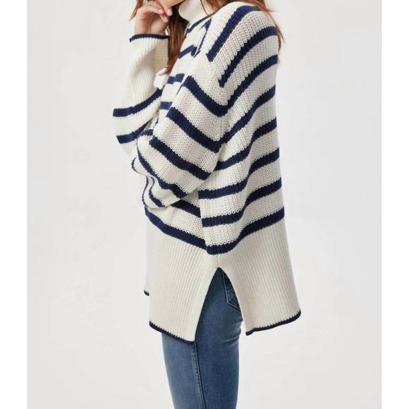 AMO | Sweaters | New Amo Topanga Sweater In Naturalnavy Stripe | Poshmark
